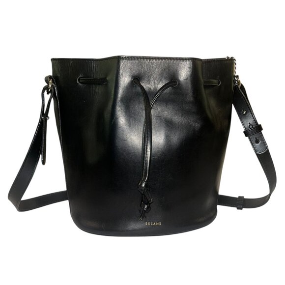 Sezane | Bags | Sezane Farrow Leather Tie Drawcord Closure Bucket ...